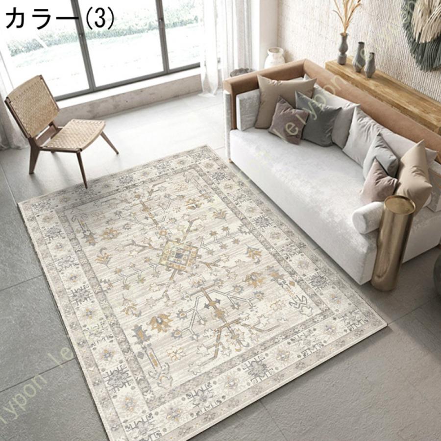 花柄 ラグ マット 3畳 洗える アジア ラグ カーペット 1畳 2畳 ラグマット 薄手 サラサラ 優しい肌触り ラグ ペルシャ風 おしゃれ 滑り止め 絨毯 洗える 抗菌 :c8s-nj6 ...