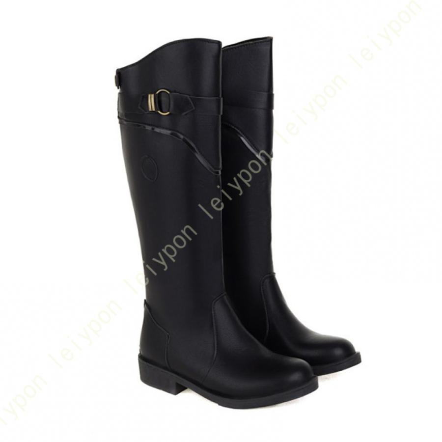 ロングブーツ ジョッキーブーツ 細いブーツ 細身 キレイ系 美脚ブーツ 歩きやすい レディース 黒 履きやすい かわいい ロングブーツ ラウンドトゥ カーキ 黒 :c9E-mry-HST081 ...