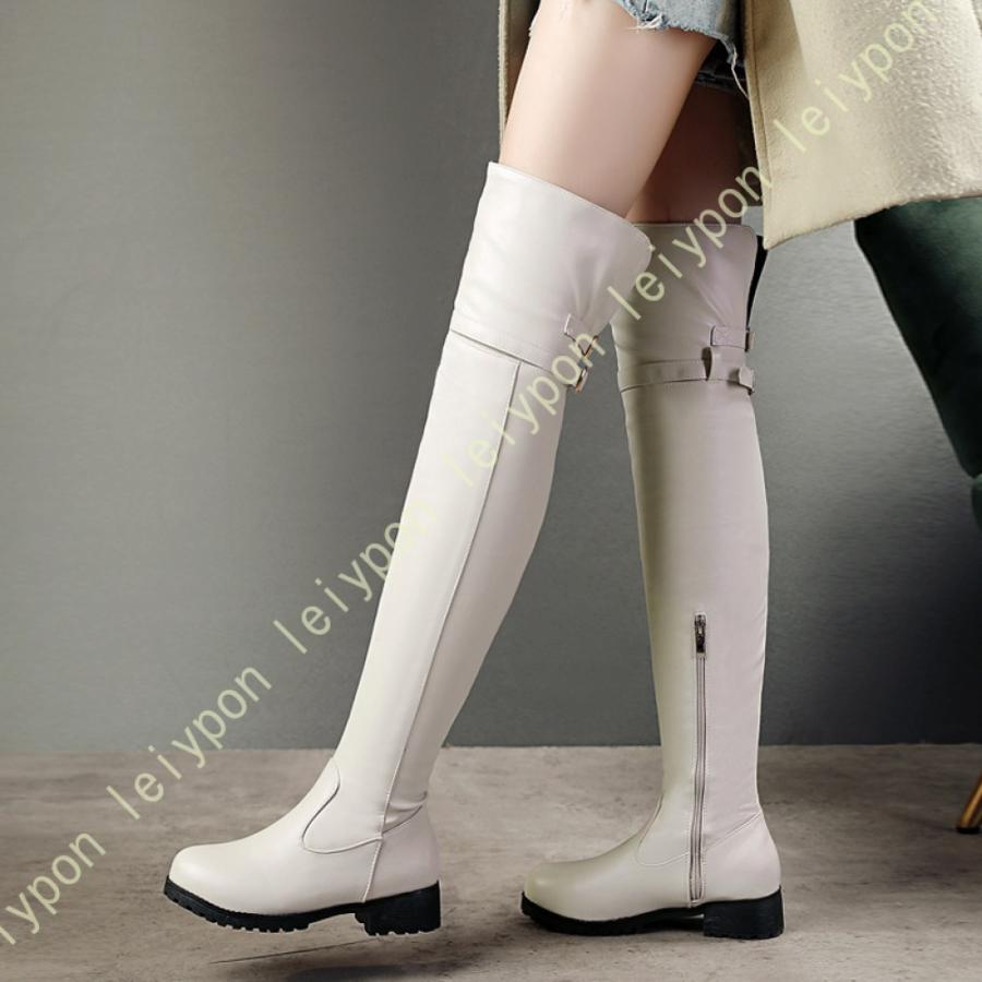 ニーハイブーツ ピンヒール ロングブーツ ふくらはぎ ゆったり ブーツ レディース 厚底 厚底ブーツ ロング ニーハイ ヒール ハイヒール 4cm 歩きやすい ワイズ :c9E-mry ...