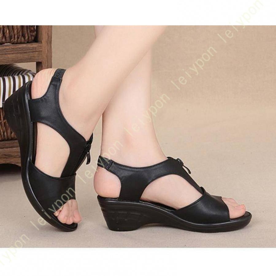 革バックバンド サンダル レディース ウェッジソールサンダル 厚底 オフィスサンダル 軽量 歩きやすい 通気性 室内履き 通勤 通学 バックベルトサンダル :c9E-mry-NIH057 ...