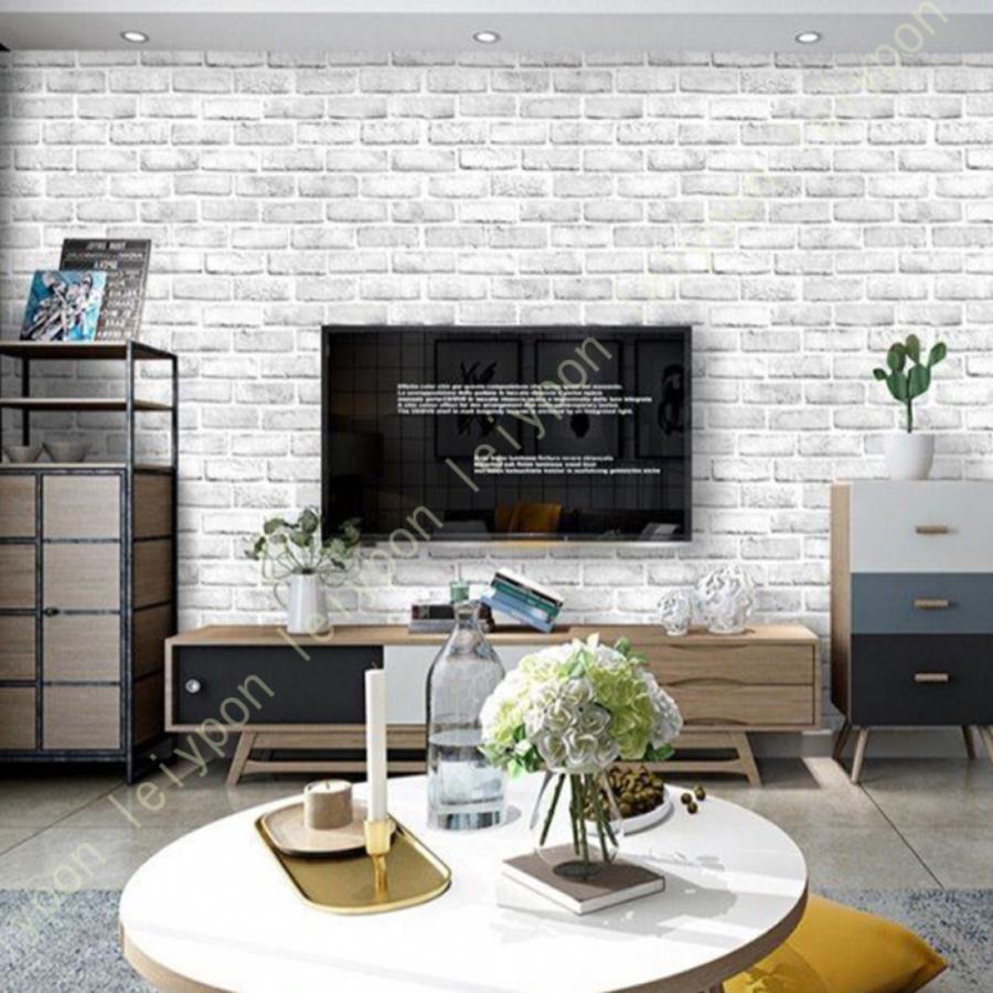 壁紙 シール レンガ調 のり付き クロス壁紙 キッチン リメイクシート アクセントクロス カッティングシート DIY リフォーム 白 ブラウン 家具 補修 : leiypon - 通販 ...