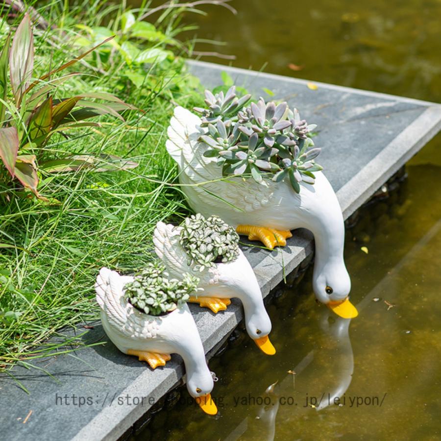 鴨のサボテン鉢 リアル 植木鉢 置物クラフト マイクロ景観 可愛い 多肉植物 サボテン 鉢 クリエイティブ アヒル 鴨 ミ二植木 プランター 家装飾 プレゼント : dlf-tb5 ...