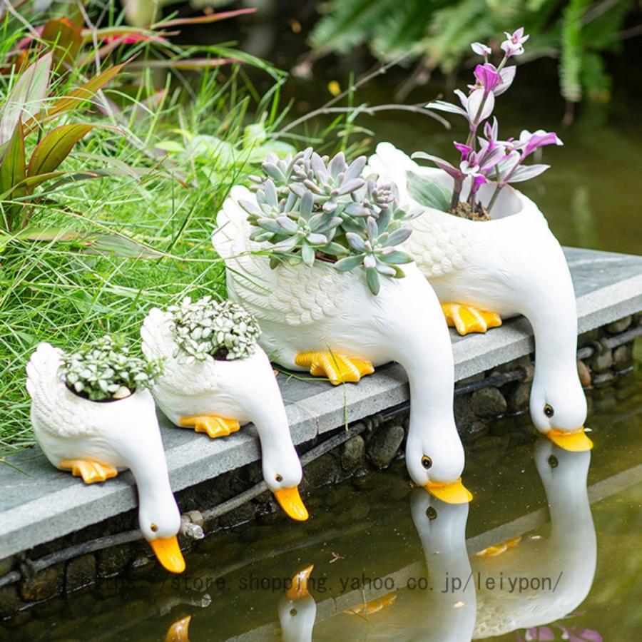 鴨のサボテン鉢 リアル 植木鉢 置物クラフト マイクロ景観 可愛い 多肉植物 サボテン 鉢 クリエイティブ アヒル 鴨 ミ二植木 プランター 家装飾 プレゼント : dlf-tb5 ...