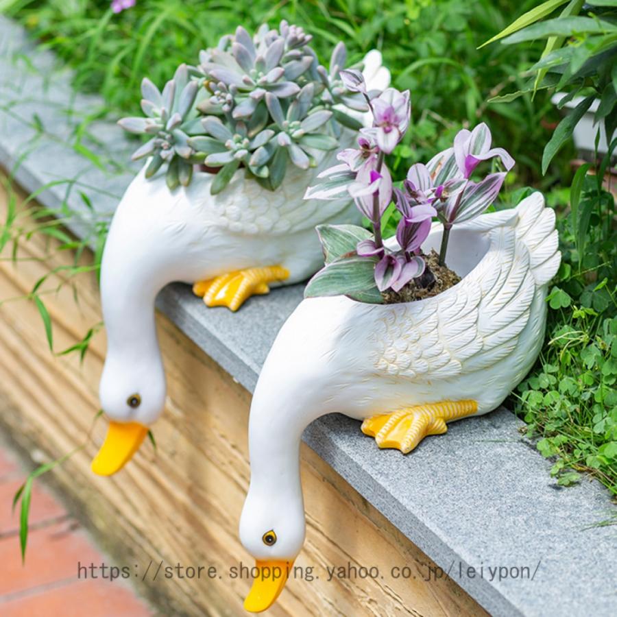 鴨のサボテン鉢 リアル 植木鉢 置物クラフト マイクロ景観 可愛い 多肉植物 サボテン 鉢 クリエイティブ アヒル 鴨 ミ二植木 プランター 家装飾 プレゼント : dlf-tb5 ...