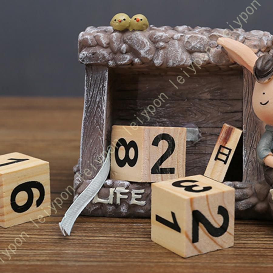 木製 万年カレンダー ブロック DIY 再利用可能 手作り木製彫刻 癒し デスクカレンダーおしゃれ雑貨 デスクカレンダー インテリア装飾 : leiypon - 通販 - Yahoo!ショッピング