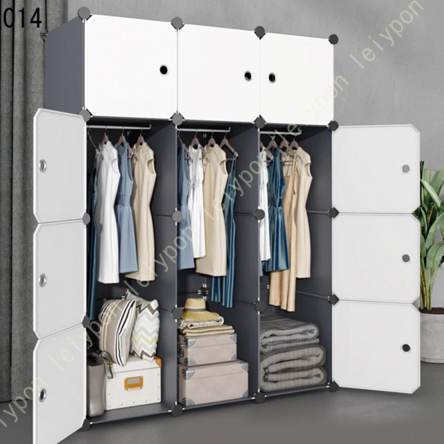 クローゼット ワードローブ 収納ボックス 扉 扉付き 組み立て 組立式 ホワイト 16扉 DIY 靴 服 衣類 収納 ボックス 収納家具 衣類収納 衣類収納ボックス : leiypon ...