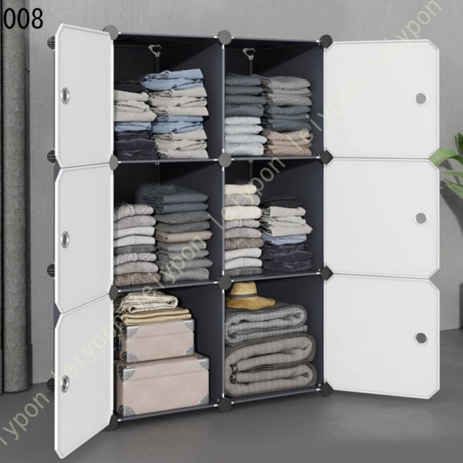 クローゼット ワードローブ 収納ボックス 扉 扉付き 組み立て 組立式 ホワイト 16扉 DIY 靴 服 衣類 収納 ボックス 収納家具 衣類収納 衣類収納ボックス : leiypon ...