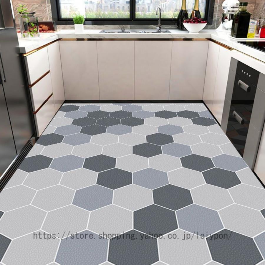 キッチンマット PVCキッチンマット 大判 ソフト クリアキッチンマット クリアマット マット お手入れ簡単 拭けるキッチンマット 撥水 pvcマット キッチン 台所 : fhb-jrt ...