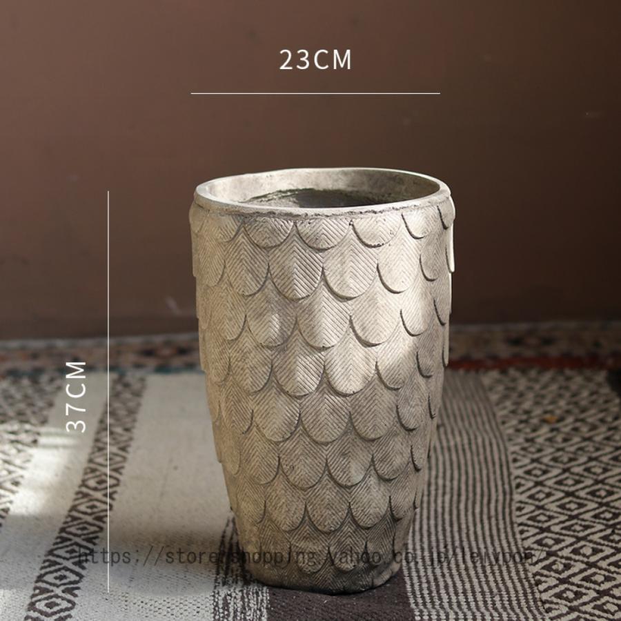 プランター 植木鉢 セメント製 ヨーロッパ調 シンプル 底に水抜き穴あり 鉢ポット 大型 丸形 クリエイティブ 落地 おしゃれ うろこ状の植物鉢 客間の装飾 : g03-qcn-0jnr6a ...