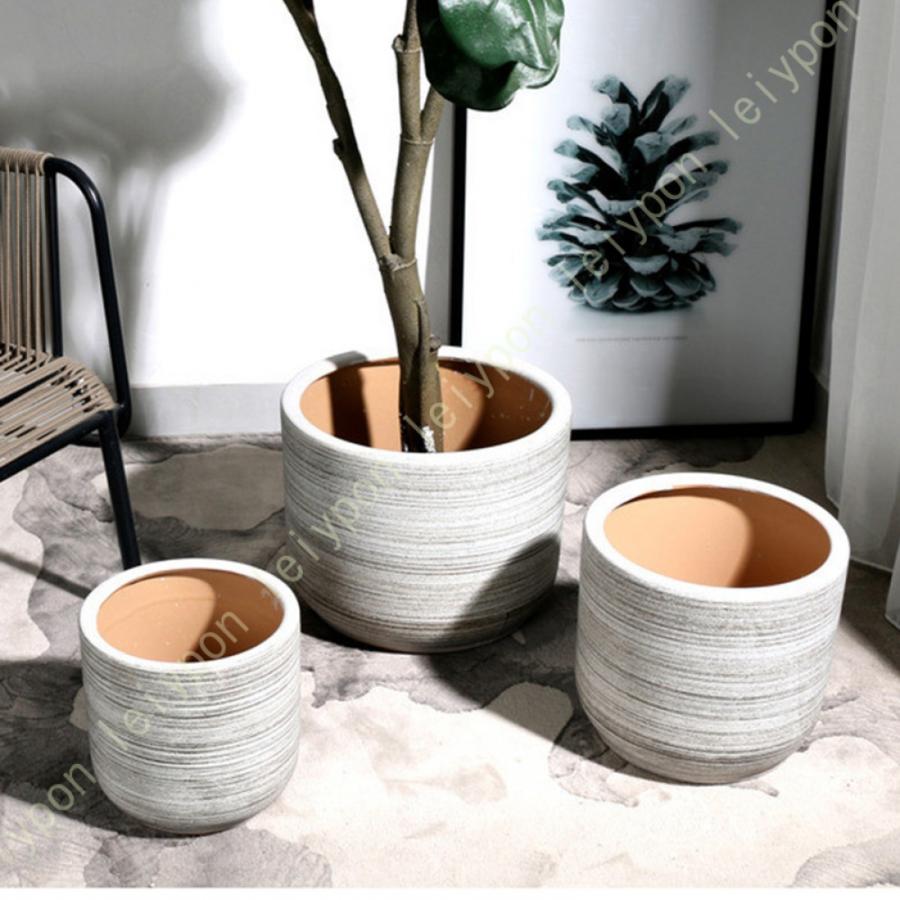 セラミック製 鉢植え フラワーポット 排水孔付き 北欧 円形 シンプル インテリア リビング盆栽 大型 クリエイティブ 多肉植物 サボテン 園芸用品 ファッション : g03-qcn ...