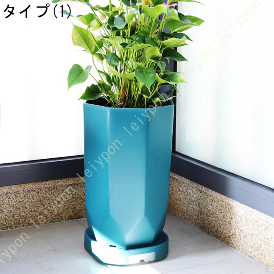 プランター 植木鉢 樹脂製 シンプル 北欧 ガーデンポット 排水穴付き モダン 通気性 移動受皿付き 丸形 大口径 園芸 大型 ワークショップ バルコニー :g03-qcn-0JNRUF ...