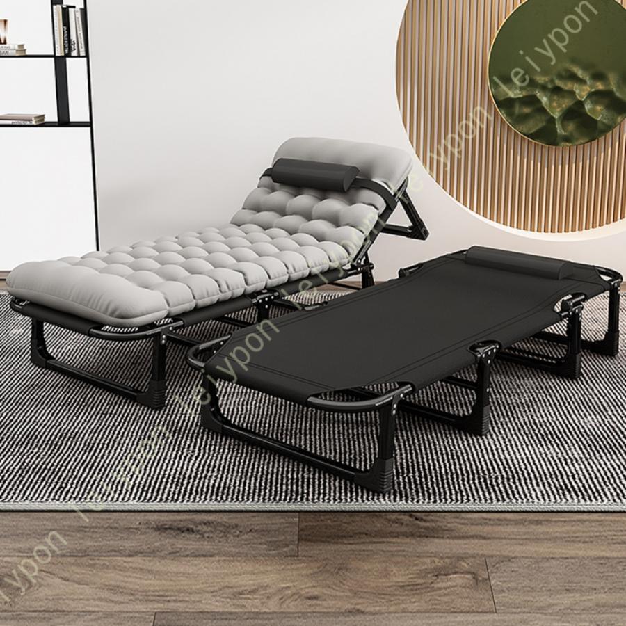 折りたたみチェア リクライニングソファ アウトドア 折りたたみ ベッド シングル リクライニングチェア ヘッドサポートバー 枕つき 簡易ベッド コンパクト : leiypon - 通販 ...