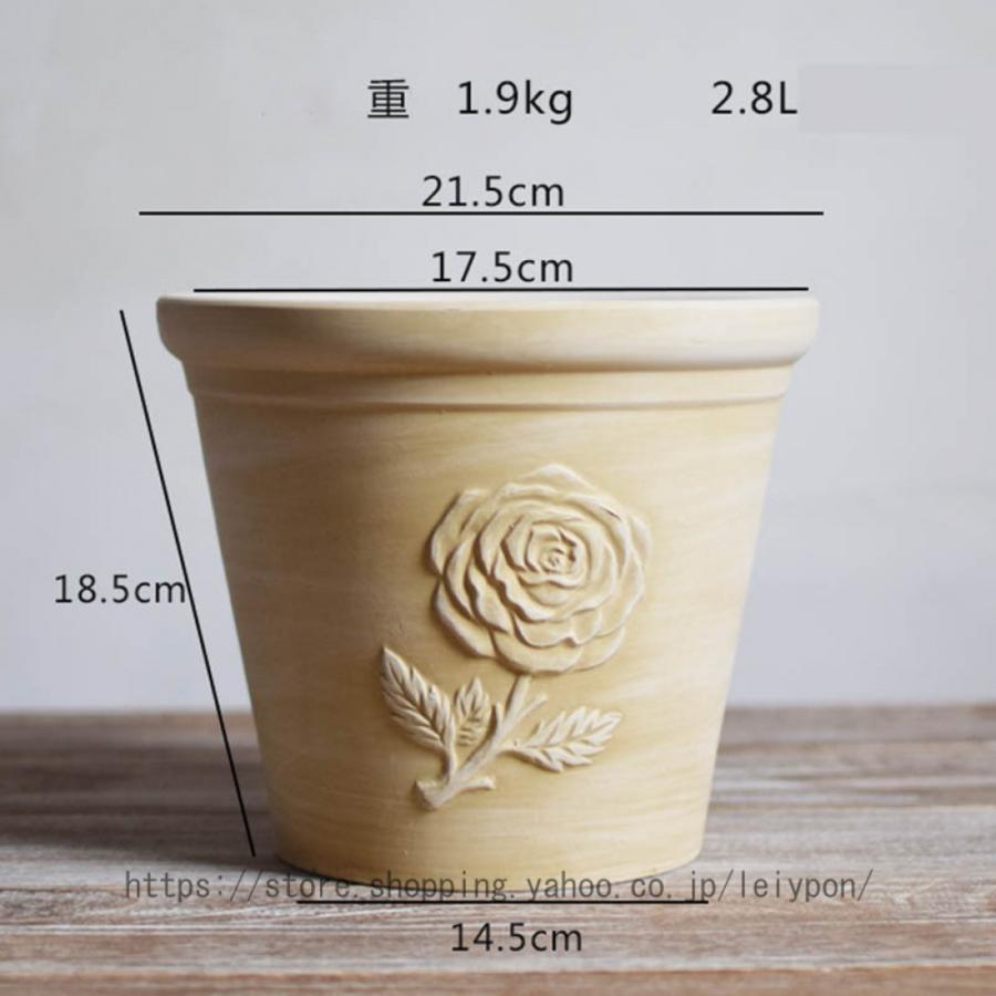 植木鉢 鉢植え 北欧 おしゃれ セラミック製 排水孔付き 通気性 バラのレリーフ 紅陶 シンプル デスクの装飾 室内 観葉植物 ハーブ 花栽培適用 アイデア :g03-qcn-VQESMAU ...