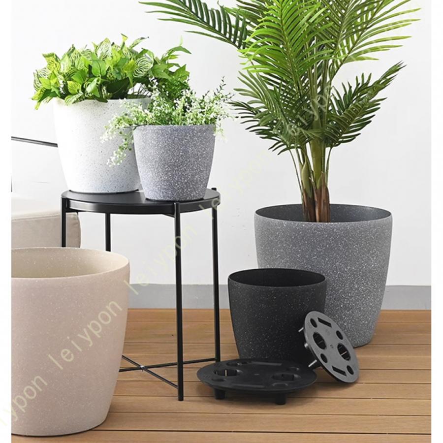 観葉植物ポット 鉢植え プラスチック 自動吸水鉢 丸形 シンプル 北欧 オシャレ 怠け者の植木鉢 自動吸水 大口径 ガーデニング用品 デスクトップ盆栽 自動給水 :g03-qcn-VQEUAR ...