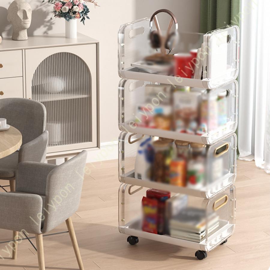 キッチンストッカー シンク下 収納ワゴン キャスター付き 調味料ラック デスク下収納 ワゴンカート 台所収納 洗面台下 バスケット 組立簡単 小物整理 移動式 : leiypon - 通販 ...