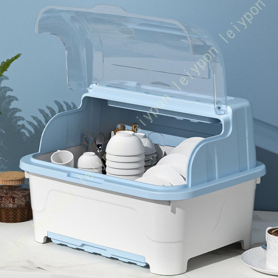 水切りラック カバー付き 食器ラック キッチン収納ラック 水切りバスケット ディッシュラック 蓋付き 食器立て 皿立て 水切りかご 水切りトレー 大容量 多機能 : leiypon - 通販 ...