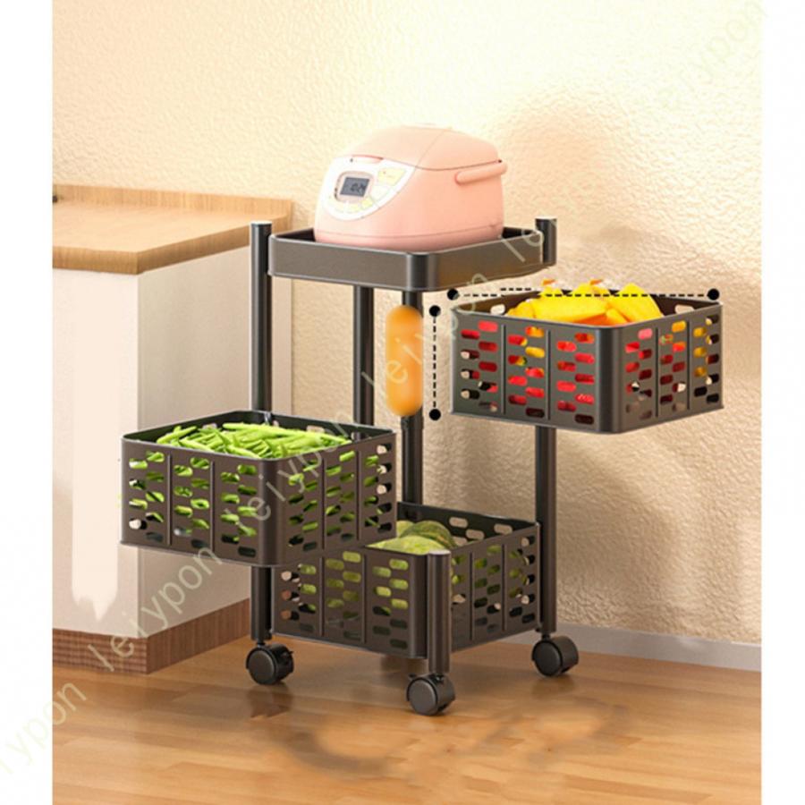 キッチンワゴン 5段 キッチンラック 可動式 キャスター付き 頑丈設計 防サビ塗装加工 取外可能 移動便利 省スペース 組立簡単 キッチンカウンター インテリア : leiypon - 通販 ...