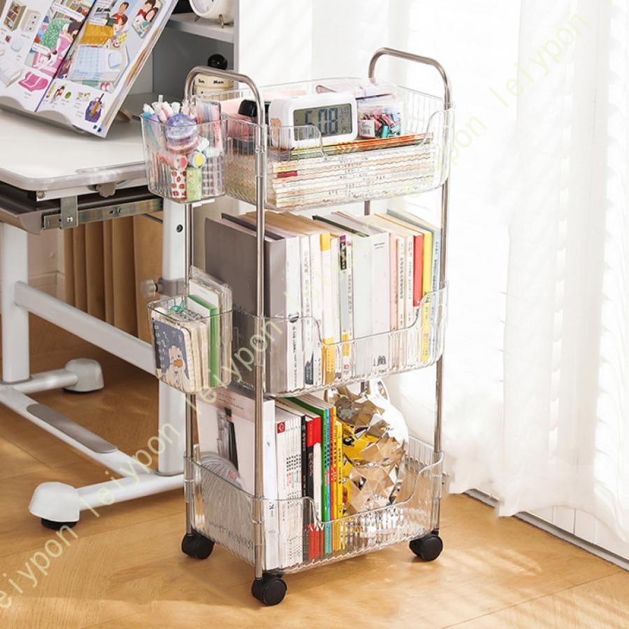 キッチンワゴン ワゴン キャスター付き スリム バスケットラック トローリー キッチン 収納カート 隙間収納 台所 収納棚 小物収納 浴室 ...