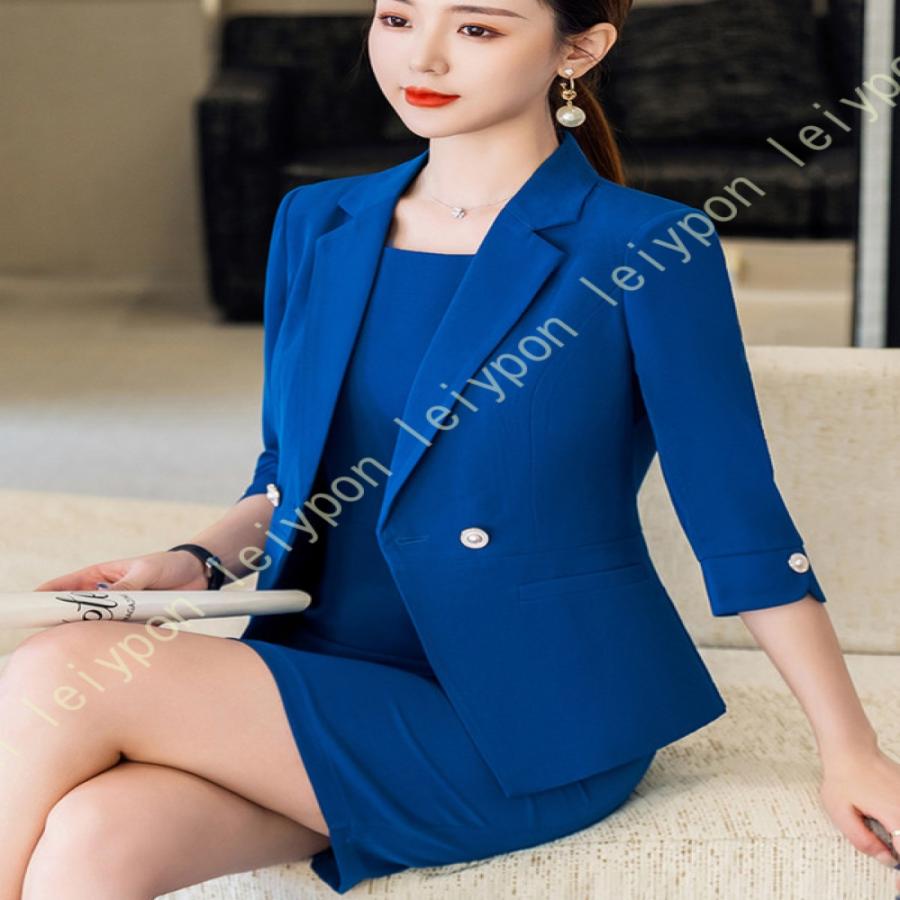 スーツ ワンピース ドレス レディース ミセス ブレザー ジャケット 2点セット 通勤 ビジネス OL オフィス フォーマル ファッション セレモニー 入園 : leiypon - 通販 ...
