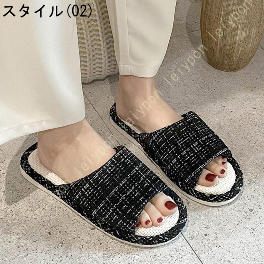 スリッパ 春 ルームシューズ クッション性良い 前開き 吸汗 通気 静音 和風 メンズ レディース 綿麻 室内履き 滑り止め シンプル 素足で履く ルームシューズ :o3B-nls-CADBT ...