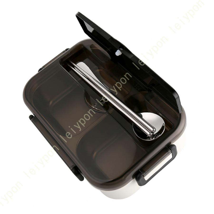 弁当箱 1000ml 1段 ランチボックス お弁当箱 おべんとう箱 漏れ防止 耐衝撃 耐高温 大容量 保温 軽量 女性 男子 カトラリー付き 学生向け 女性 男性 高校生 :oyL-c1r ...