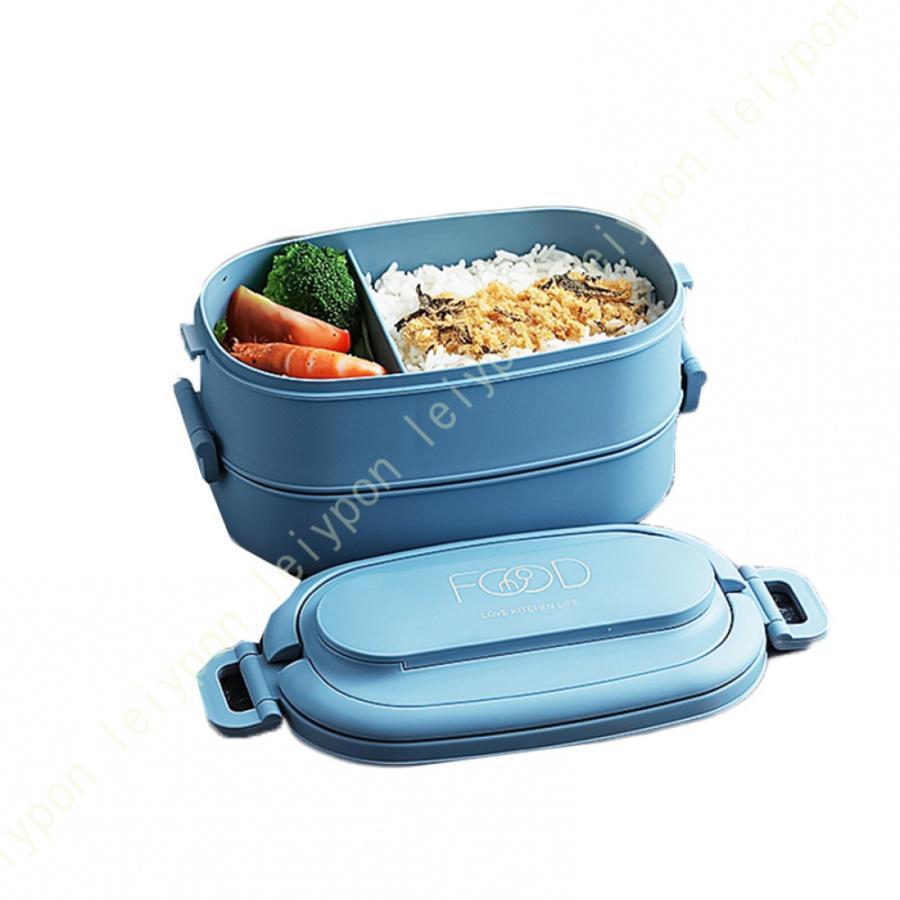 弁当箱 1550ml 女性用 二段弁当箱 大容量 仕切り収納 ランチボックス 容器 取り付け簡単 ドッキング式 おしゃれ 持ち運びしやすい 男性 学生 軽量 漏れ防止 :oyL-c1r ...