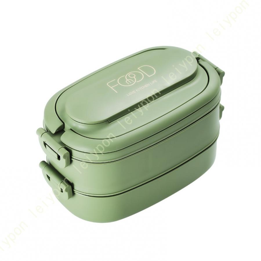 弁当箱 1550ml 女性用 二段弁当箱 大容量 仕切り収納 ランチボックス 容器 取り付け簡単 ドッキング式 おしゃれ 持ち運びしやすい 男性 学生 軽量 漏れ防止 :oyL-c1r ...