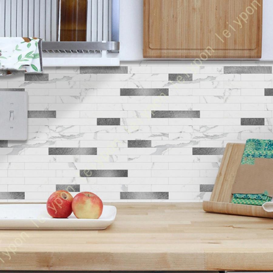 3d タイルシール キッチンタイル 大理石調タイルシール タイルシート トイレ 壁シート キッチンパネル 洗面所 防水 壁 シール DIY タイル 壁紙 シート : leiypon - 通販 ...