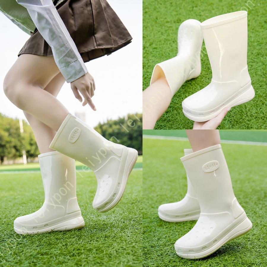かわいい ショート レインブーツ レディース 多機能シューズ ミドル丈 レインシューズ 釣り 花見 雨靴 おしゃれ 大人 カジュアル ショートブーツ 防水 雨の日 :q01-e0p ...