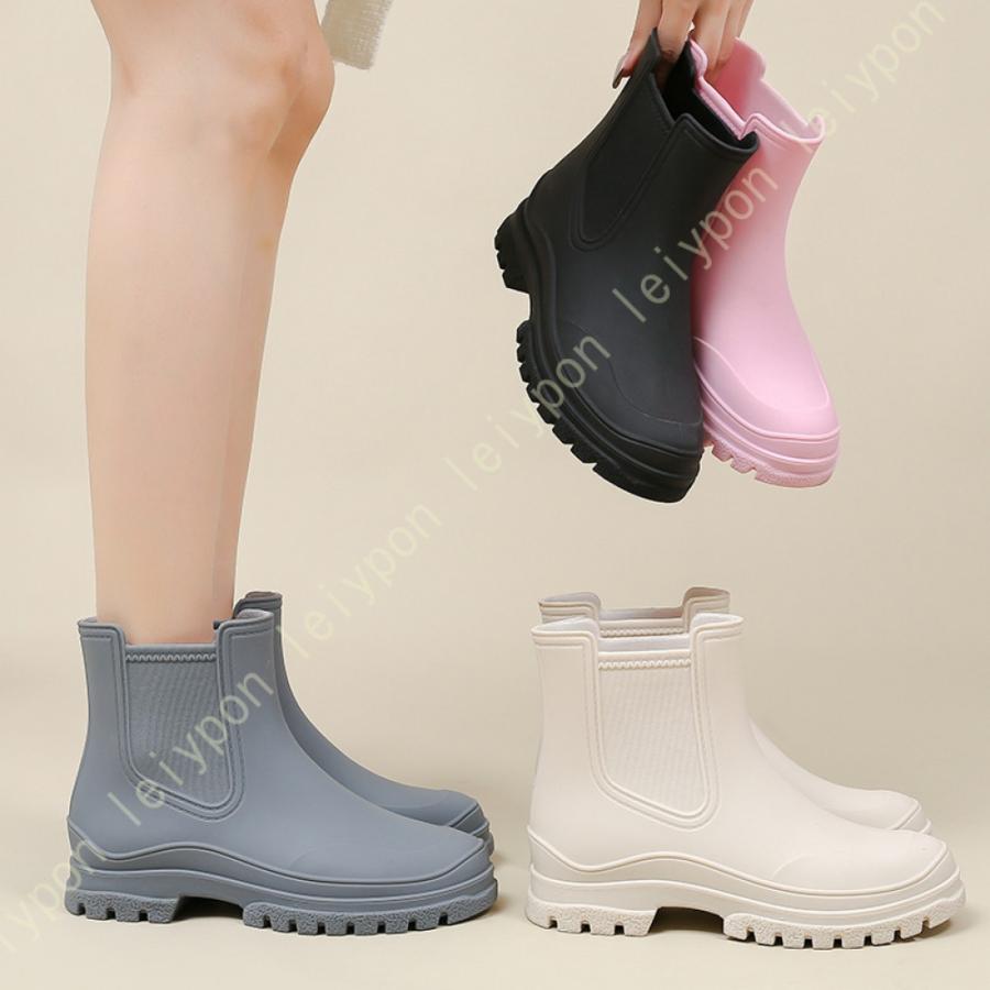 防水 サイドゴア レインブーツ レディース 長靴 厚底 ミドル丈 ショート おしゃれ レインシューズ 軽量 柔らかい 晴雨兼用 ブーツ 完全防水 滑りにくい :q01-e0p-A89RUFW ...