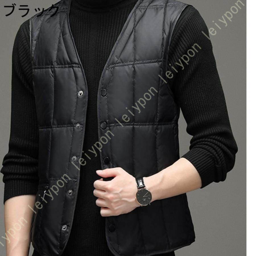 秋冬 中綿ベスト メンズ ダウンジャケット ベスト 中綿入り Vネック 防風 あったかい 薄手 袖なし チョッキ インナー 冬服 ショート 大きいサイズ 部屋着 : leiypon - 通販 ...