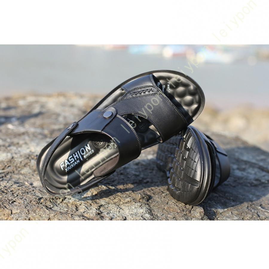 男性用 サンダル 革 メンズサンダル カジュアル ビーチサンダル バックスト 2WAY履き方 スリッパ シューズ サボ つっかけ コンフォートサンダル 疲れない : leiypon - 通販 ...