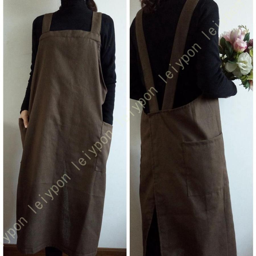 JCHJ エプロン バッククロス 着簡単 お尻が隠れる 多機能 ポケット レディース メンズ 可愛い 無地 シンプル ゆったりエプロン H型エプロン 女性用 母の日 : leiypon ...