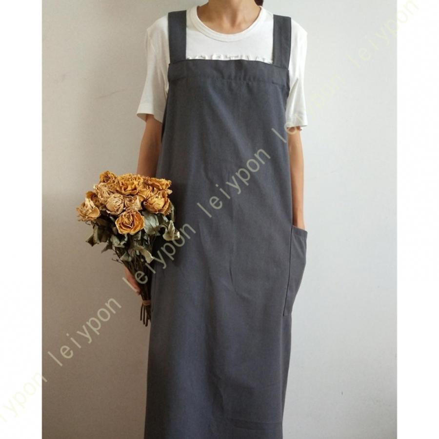 JCHJ エプロン バッククロス 着簡単 お尻が隠れる 多機能 ポケット レディース メンズ 可愛い 無地 シンプル ゆったりエプロン H型エプロン 女性用 母の日 : leiypon ...