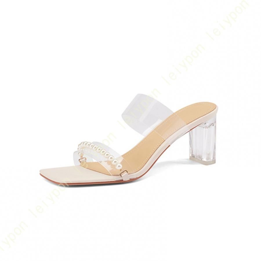 クリア ミュール サンダル レディース 美脚 オープントゥ 太ヒール 6cm ラバー ソール パンプス サボサンダル 透明 ミュールサンダル チャンキーヒール :u2a-qoa-UCV3IB ...