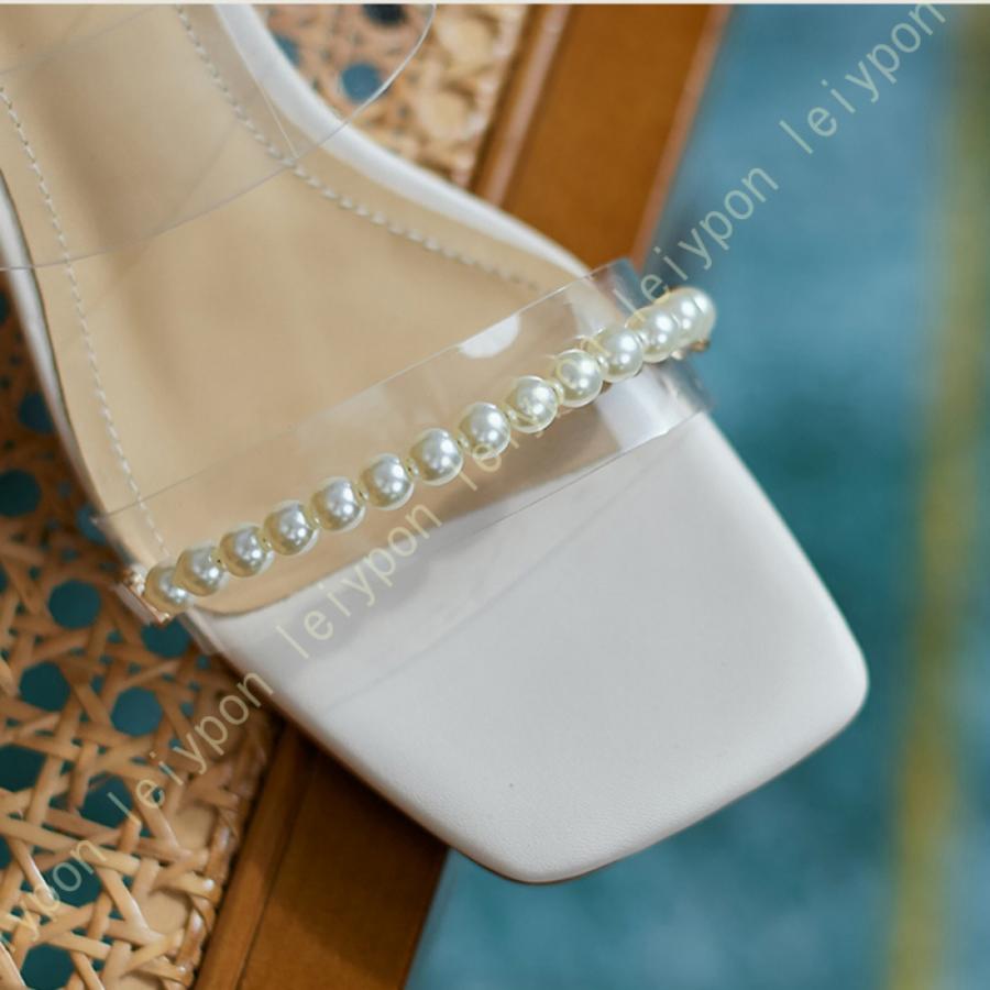 クリア ミュール サンダル レディース 美脚 オープントゥ 太ヒール 6cm ラバー ソール パンプス サボサンダル 透明 ミュールサンダル チャンキーヒール :u2a-qoa-UCV3IB ...