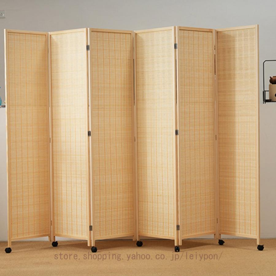 間仕切り クロスパーテーション 180cm 4連 アイボリー おしゃれ 仕切り 目隠し 衝立 木 4枚 竹編み ローパーテーション 屏風 北欧 自立 折りたたみ コンパクト : leiypon ...