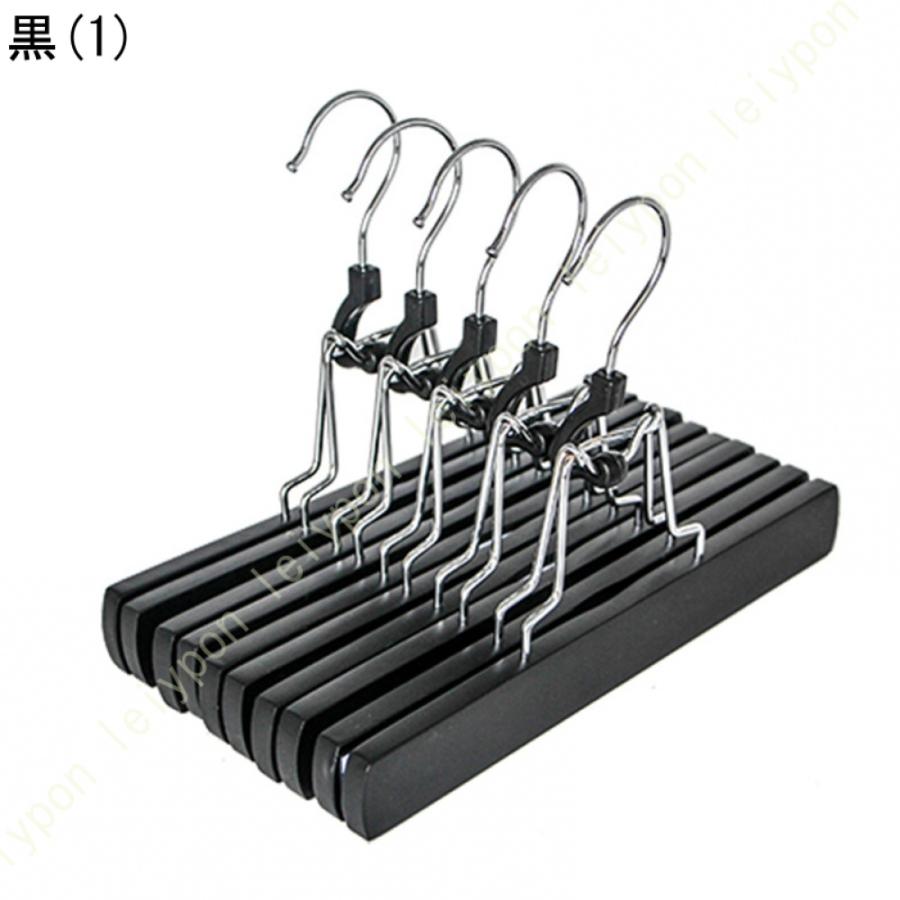 天然木製ズボンハンガー 10本組 ブラウン スカート吊りハンガー 跡がつかない 360度回転式防錆加工フック 型崩れ防止 省スペース パンツ ボトムス スラックス :v0b-keo-LGBD ...