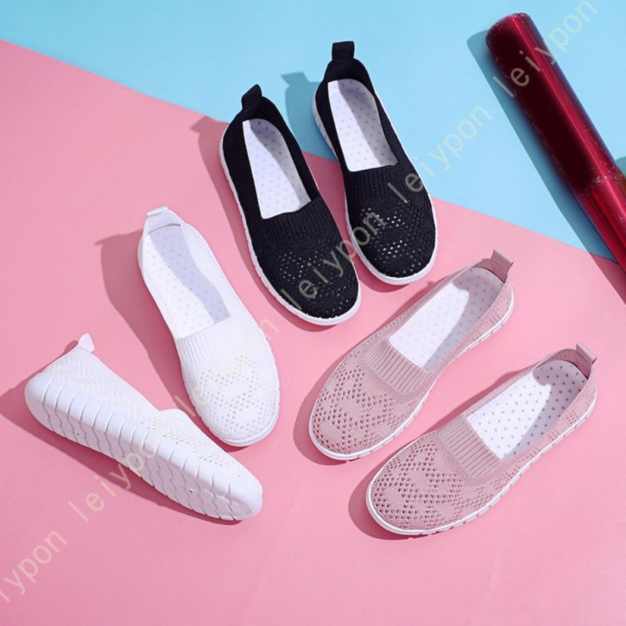スニーカー ニット風 無地 レディース 靴 ローカット スリッポン 柔らかい 痛くない カジュアル パンプス 春 夏 秋 冬 デッキシューズ ドライビングシューズ :v7Z-wqe-M1TTE ...