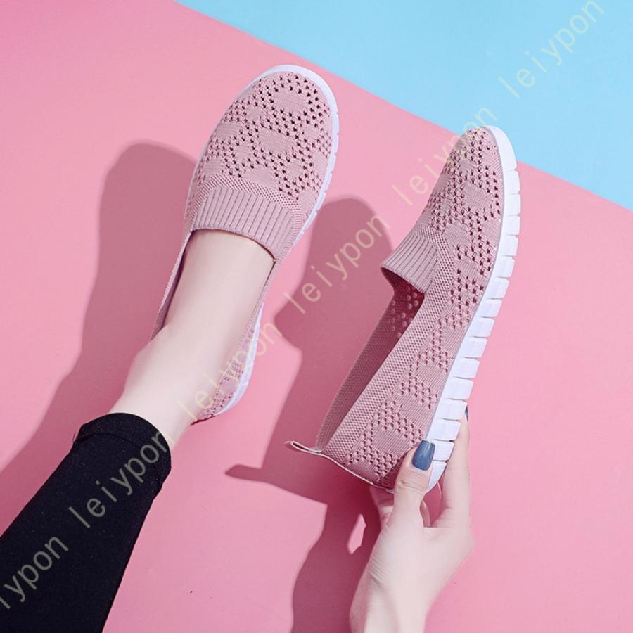 スニーカー ニット風 無地 レディース 靴 ローカット スリッポン 柔らかい 痛くない カジュアル パンプス 春 夏 秋 冬 デッキシューズ ドライビングシューズ :v7Z-wqe-M1TTE ...