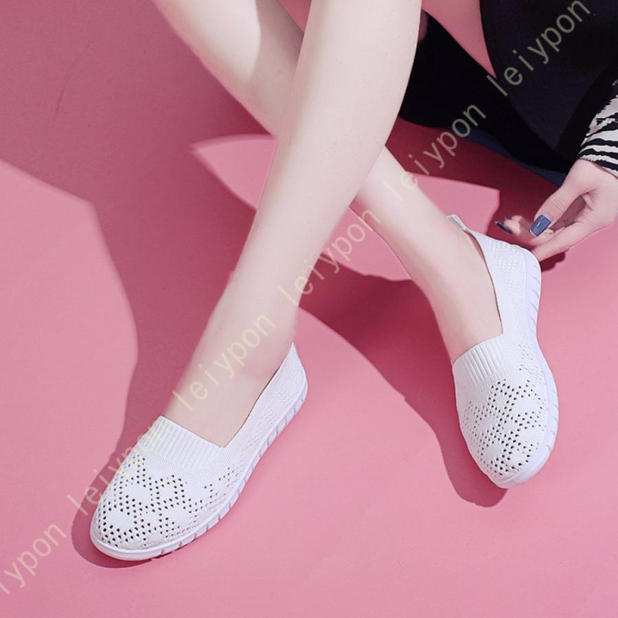 スニーカー ニット風 無地 レディース 靴 ローカット スリッポン 柔らかい 痛くない カジュアル パンプス 春 夏 秋 冬 デッキシューズ ドライビングシューズ :v7Z-wqe-M1TTE ...