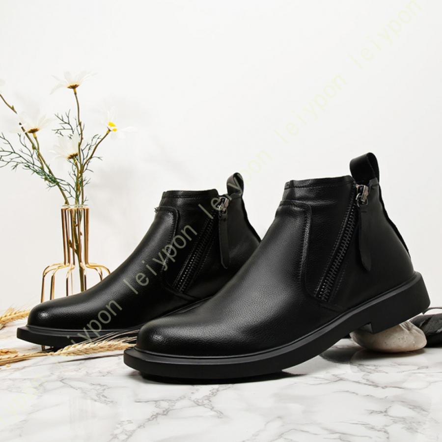 メンズ ブーツ フォーマル カジュアル ギフト 本革 ゴム底 衝撃吸収 防寒 幅広 甲高 男性 チェルシーブーツ ビジネスシューズ サイドファスナーブーツ :v7Z-wqe-MAJTL ...