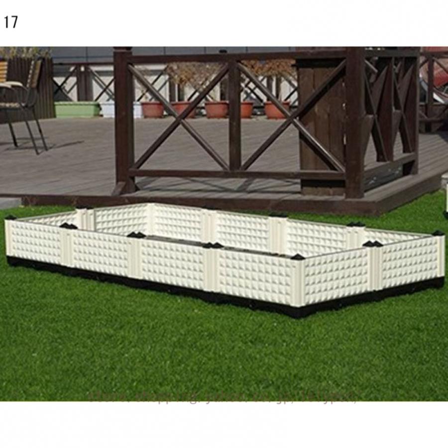 大型プランター 組立式ガーデンボックス プランターボックス プラスチック PP製 プランター付きフェンス 木製 長方形 四角 植物 野菜栽培 自由組立 移動便利 : leiypon - 通販 ...