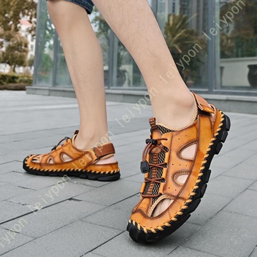 サンダル メンズ 牛革 スポーツサンダル 釣り 水陸両用 カジュアル 通気 軽量 大きいサイズ アウトドア ビーチサンダル ビジネス 革 夏用 カジュアルシューズ :whI-pdv-0MQAR ...