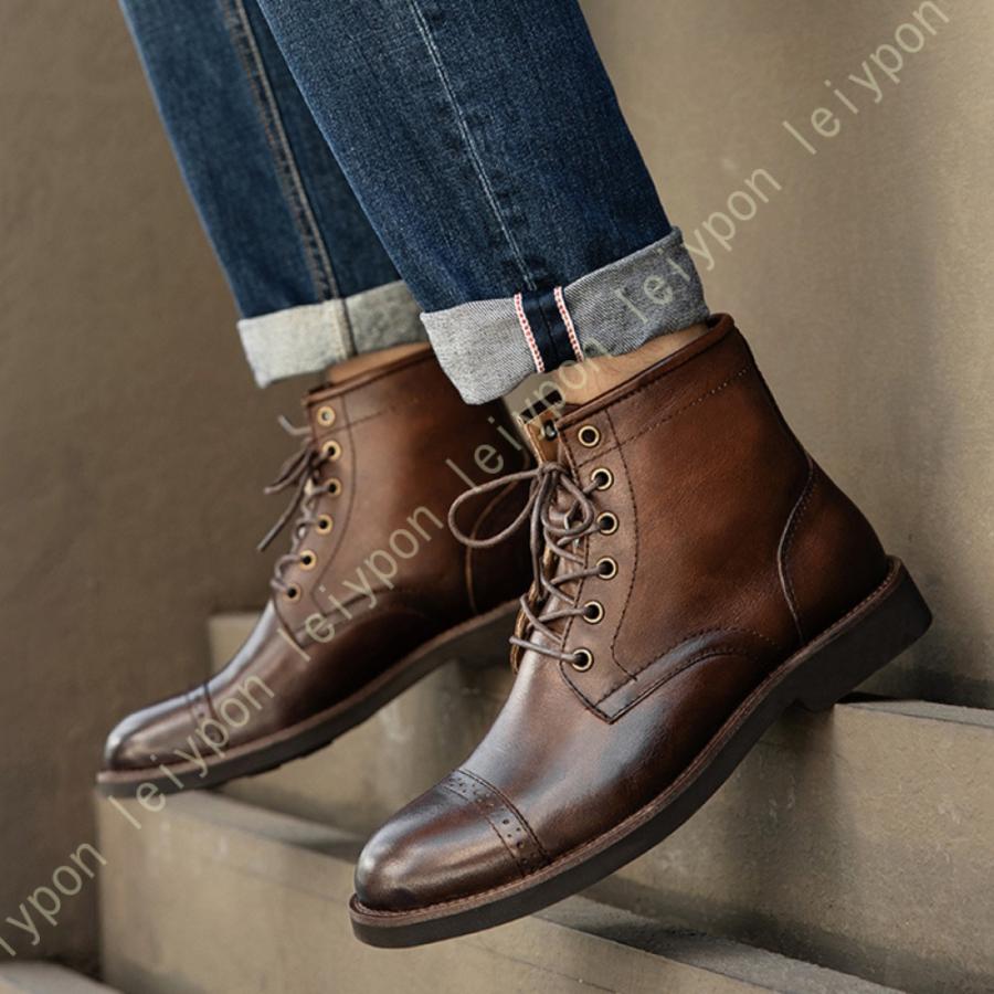メンズ ブーツ チャッカブーツ ビジネス カジュアル 牛革 通気性 チェルシーブーツ ビジネスシューズ レースアップブーツ 本革 革靴 紳士靴 ドレス ショート : leiypon - 通販 ...