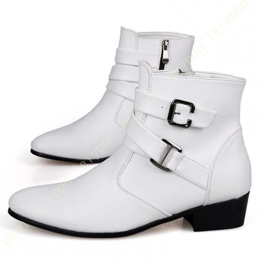 ショートブーツ メンズ ビジネスシューズ 革靴 カジュアル 大きいサイズ ブーツ サイドジッパーブーツ バックルベルト ウエスタンブーツ 防滑 防水 紳士靴 : whi-pdv-8hz7c6 ...