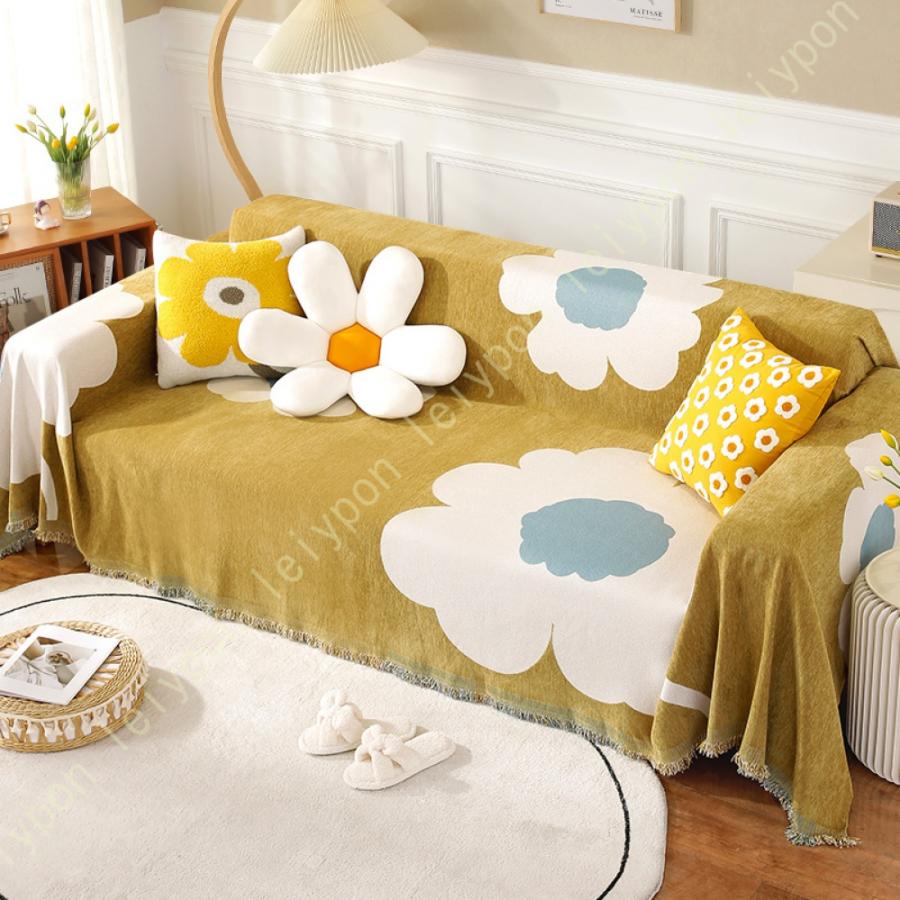 マルチカバー ソファーカバー 北欧風 長方形 大判 シェニール織 ベッドカバー 保護カバー ほこり キズ 汚れ防止 洗える おしゃれ 花柄 多機能 四季通用 : leiypon - 通販 ...