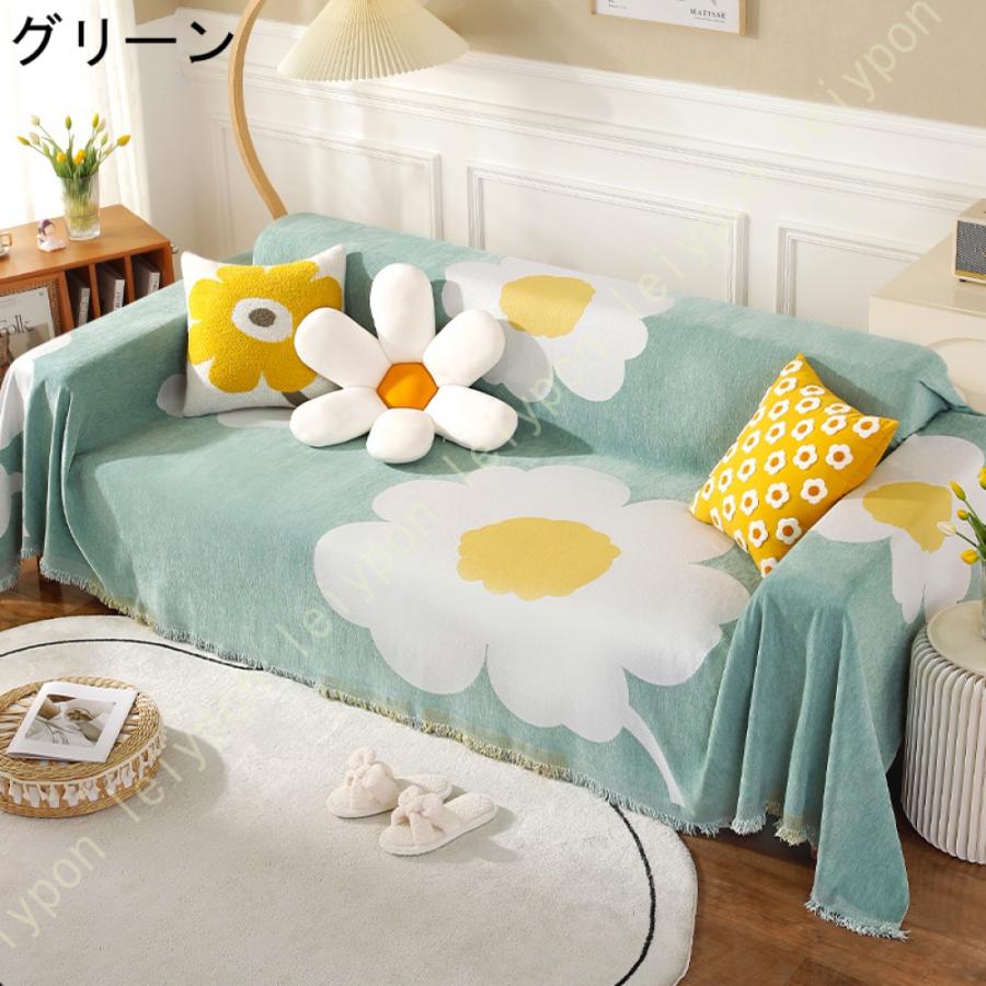 マルチカバー ソファーカバー 北欧風 長方形 大判 シェニール織 ベッドカバー 保護カバー ほこり キズ 汚れ防止 洗える おしゃれ 花柄 多機能 四季通用 : leiypon - 通販 ...