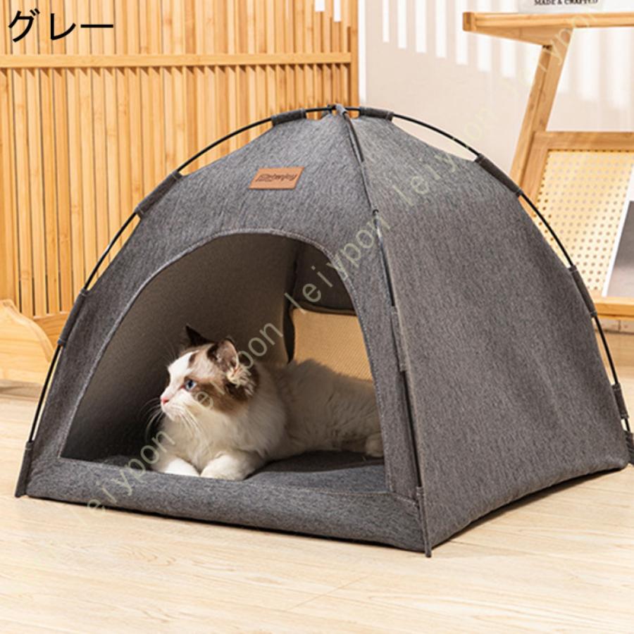 ペット テント 春用 夏用 猫 テント 犬 テント ハウス ペットベッド 犬小屋 猫小屋 通気性いい 暑さ対策 かわいい 猫用品 マットレス付き 洗濯可能 折りたたみ :x9e-7ma ...