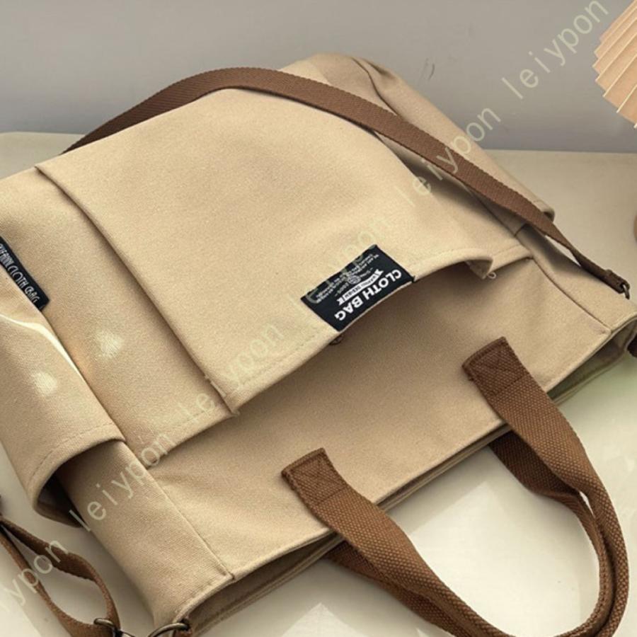 2way トートバッグ 大容量 レディース 肩掛け 軽量 バッグ 大きめ 通勤バッグ 内袋付き 通勤 通学 仕事用 キャンバス 帆布 布 多収納 収納多数 A4トート : yjr-wp2 ...